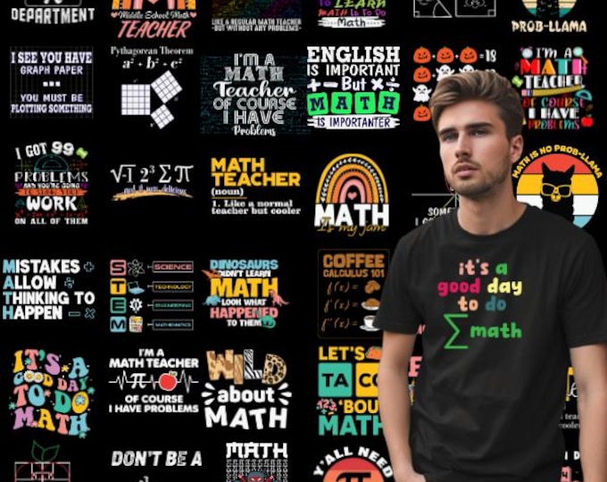Math Teacher Bundle 60+ Png, Math Printable, Teacher Graphics, Algebra ...
