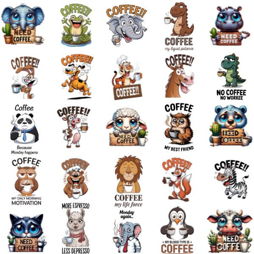 70+ Coffee Animals Png Funny, Sarcastic Mug Prints, Coffee Lovers ...