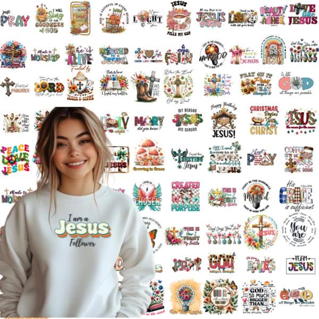 Christian Designs Bundle 160+ PNG, Religious Png, Holy Bible, Jesus ...