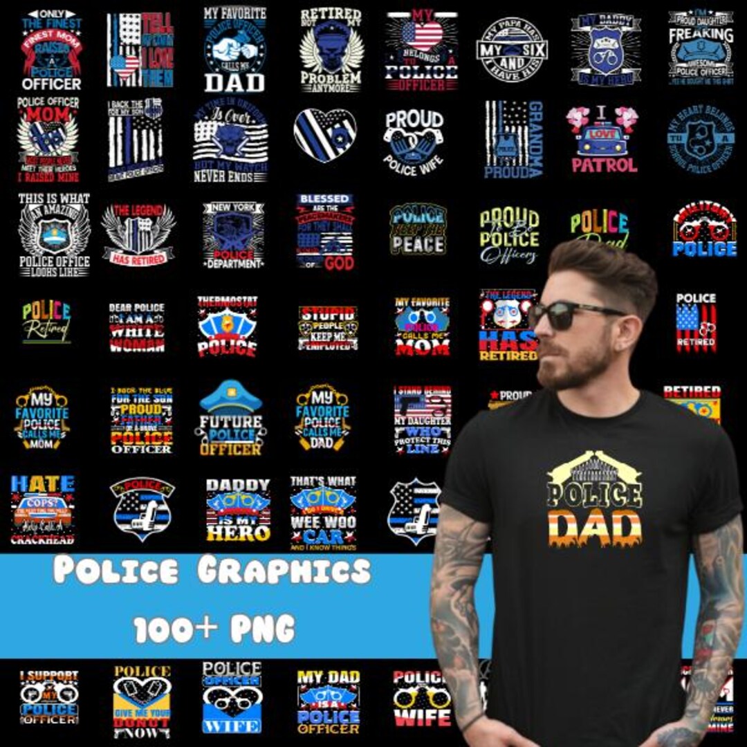 Police Graphics Bundle, Cop Clipart, Digital Bundle, Police Dad ...