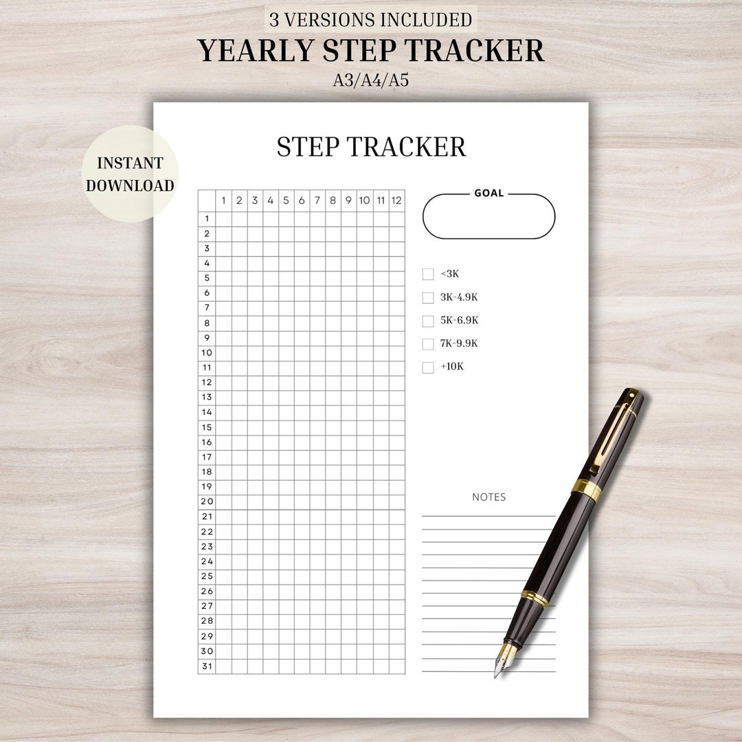 Walk Tracker, Fitness Challenge, Walking Habit Tracker, 365 Days Steps ...