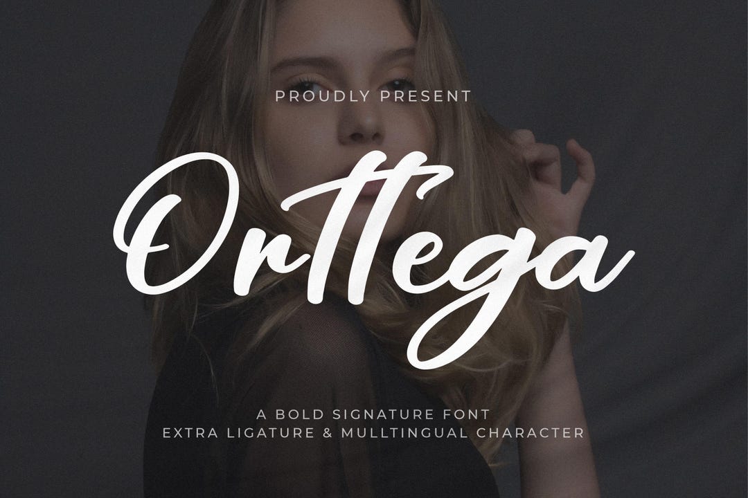 Orttega - A Bold Signature Font - Etsy