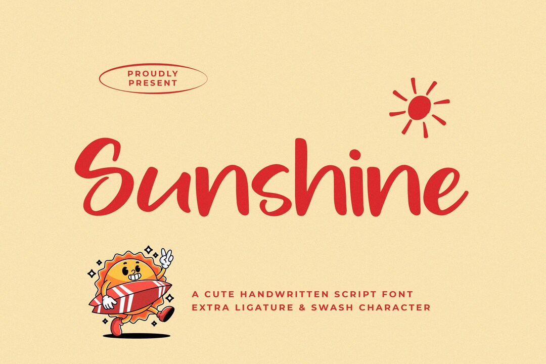 Sunshine – A Cute Handwritten Script Font - Etsy