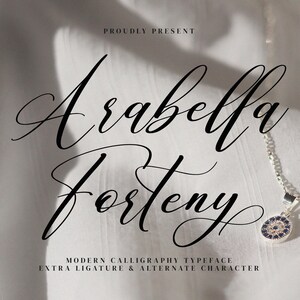 Arabella Forteny – Modern Calligraphy Typeface Font - Etsy