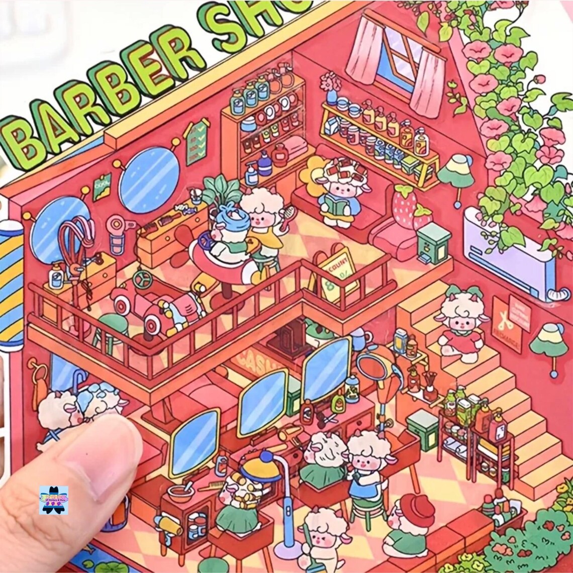 4 (3D) Mini Isometric Kawaii Sticker Landscaping Scene Rooms. Reusable ...