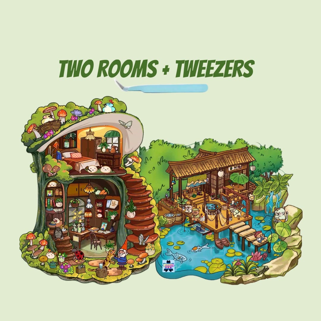 3D Isometric Kawaii Sticker Scene: Reusable PET Material - Set of 2 - Etsy