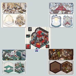 5 (3D) Creepy Isometric Kawaii Landscaping Sticker Scene Rooms ...