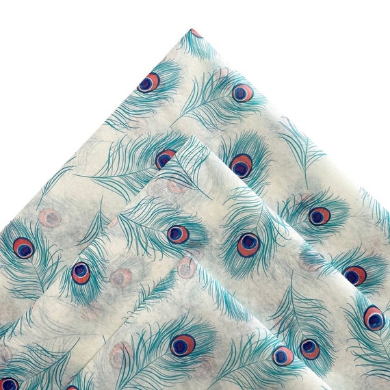 PEACOCK tissue paper sheets gift present wrapping craft supply retail ...