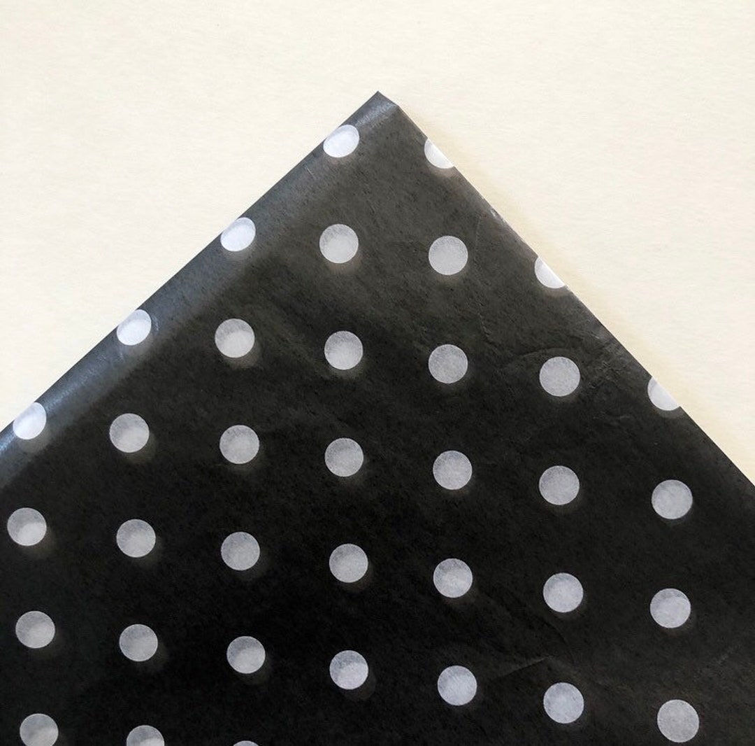 White Polka Dots Tissue Paper Sheets / Gift Present Wrapping Craft ...