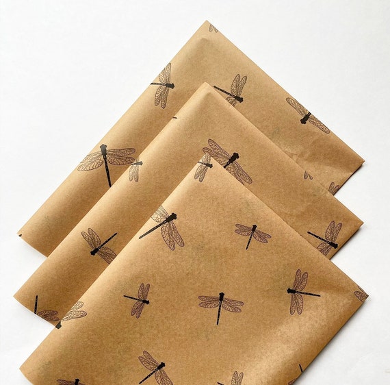 DRAGONFLY tissue paper sheets / gift present wrapping craft supply ...