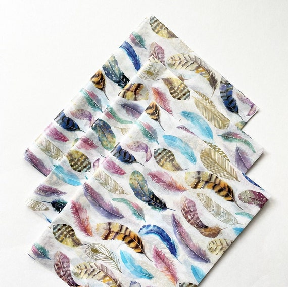 FEATHERS tissue paper sheets gift present wrapping craft supply retail ...