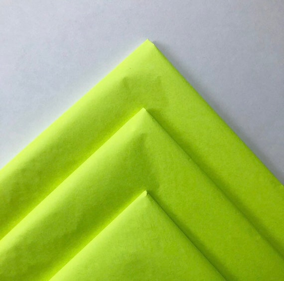 TISSUE PAPER SHEETS neon yellow 80s 90s blacklight retail and gift ...