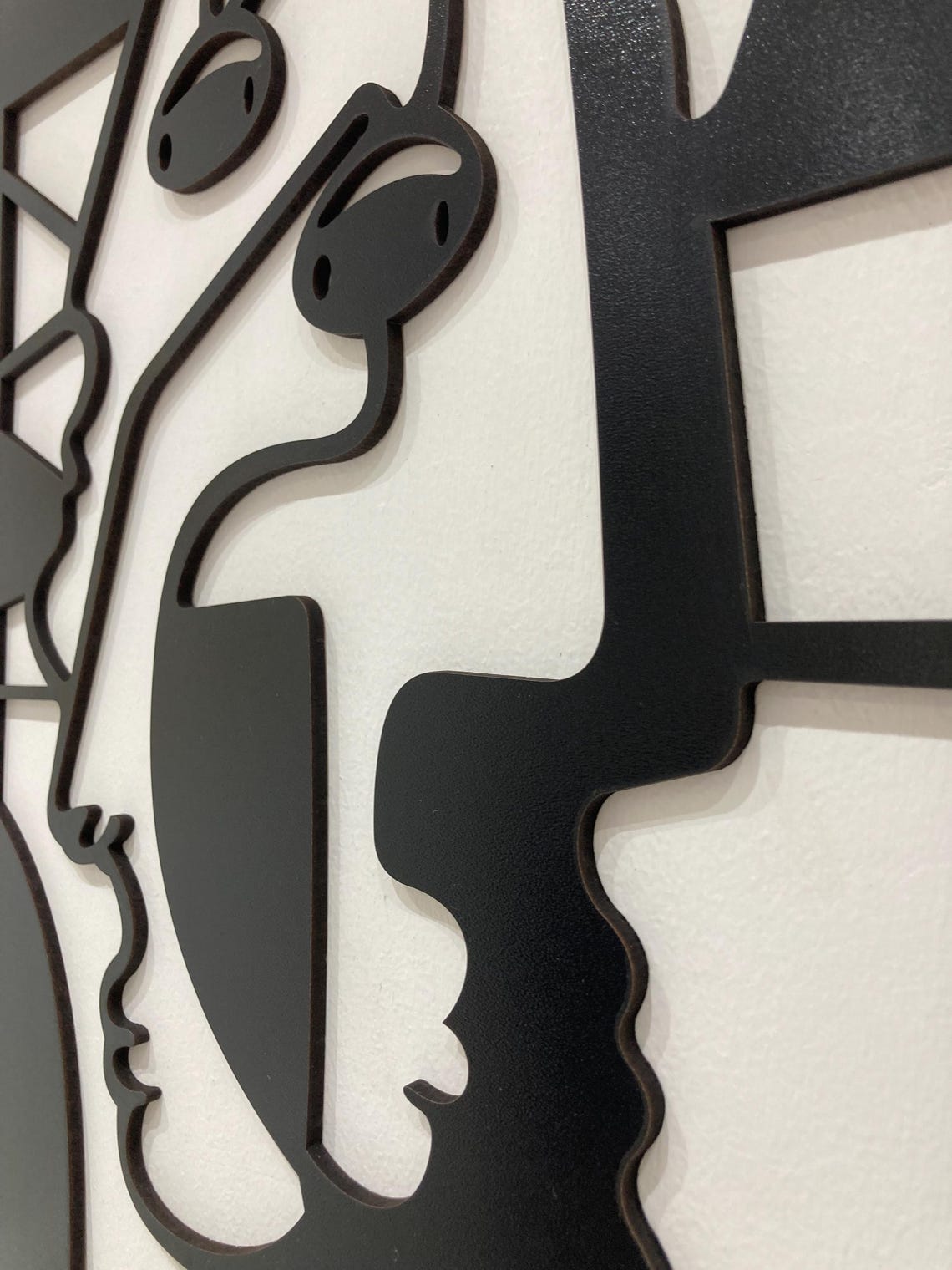 Abstract Face Wood Laser Cut Wall Art Decor - Etsy