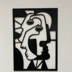 Abstract Face Wood Laser Cut Wall Art Decor - Etsy