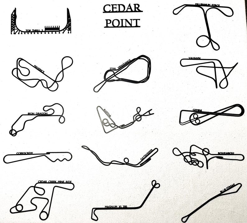 Cedar Point Roller Coaster Set, 3D Print, Cedar Point Track Layout ...