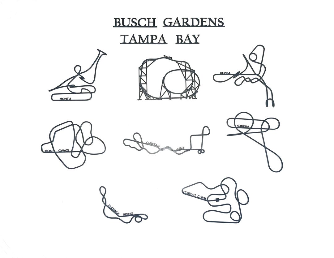 Busch Gardens Tampa Bay Roller Coaster Set, 3D Print, Busch Gardens TB ...