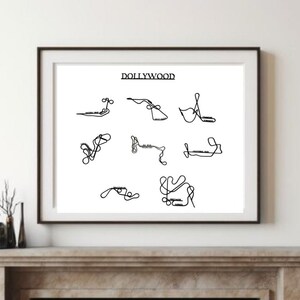 Dollywood Roller Coaster 3D Print Wall Art Set Dollywood Track ...