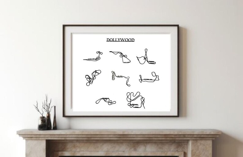 Dollywood Roller Coaster 3D Print Wall Art Set Dollywood Track ...