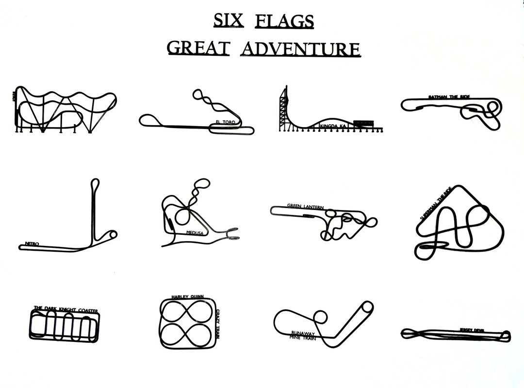 Six Flags Great Adventure Roller Coaster 3D Print Set, 3D Print, Track ...