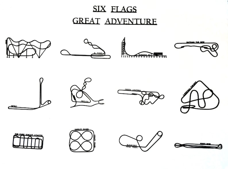 Six Flags Great Adventure Roller Coaster 3D Print Set, 3D Print, Track ...