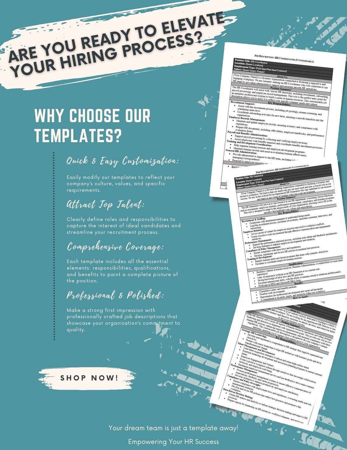 Customizable HR Generalist Job Description Template (editable) - Etsy