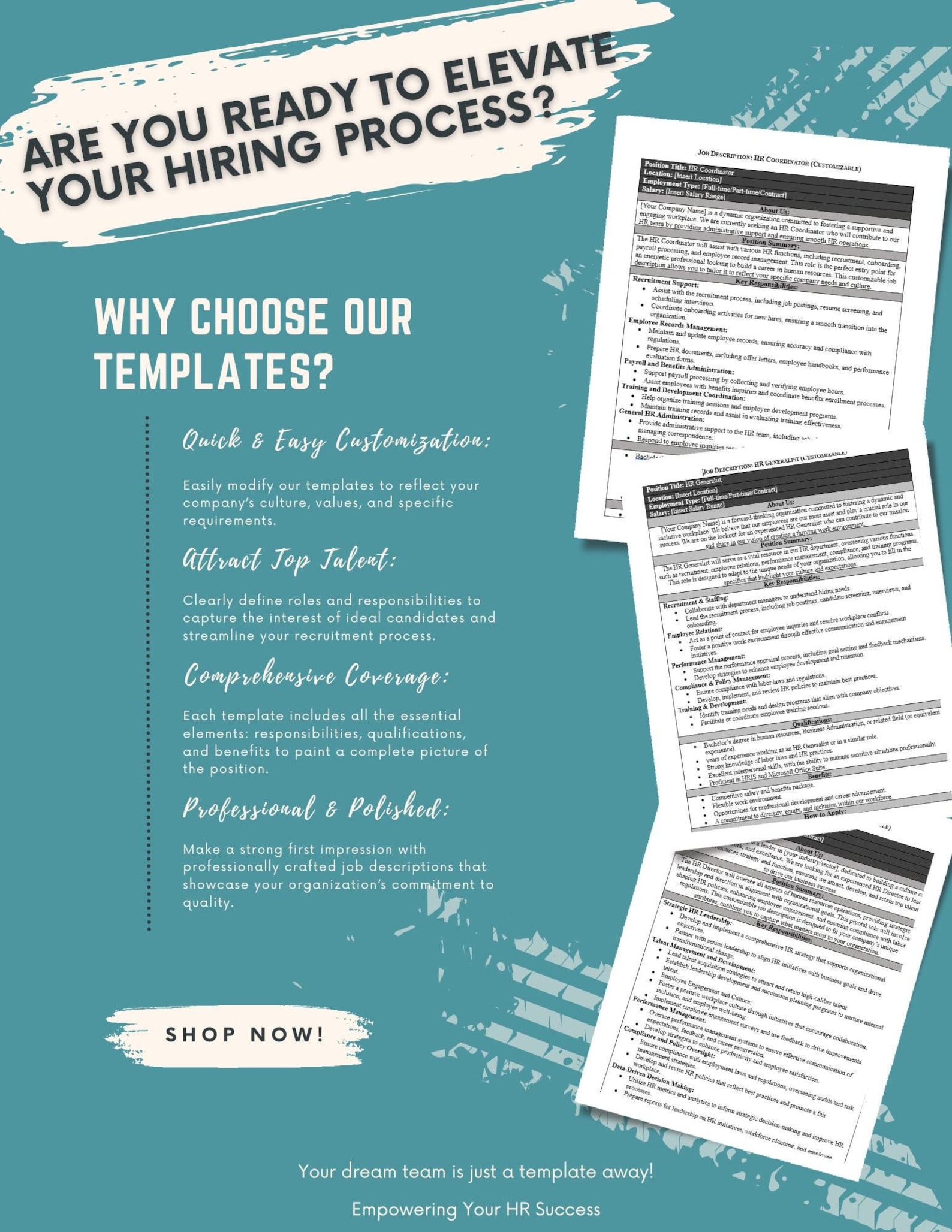 Customizable HR Generalist Job Description Template (editable) - Etsy