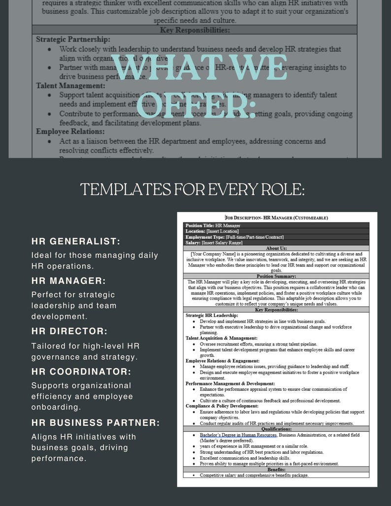 Customizable HR Generalist Job Description Template | Professional HR ...