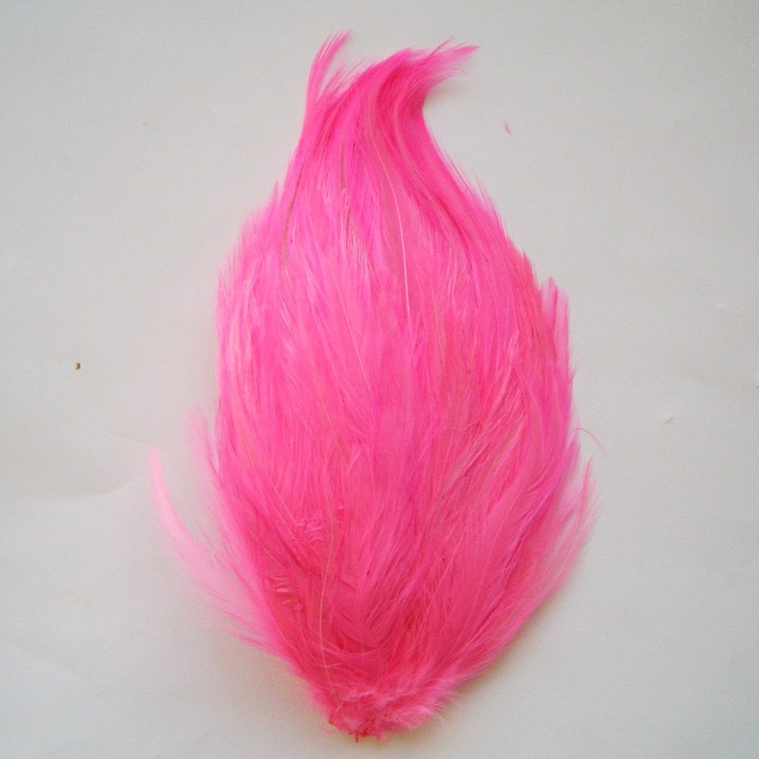 Set of 5 Hot Pink Hackle Feather Pads - Etsy