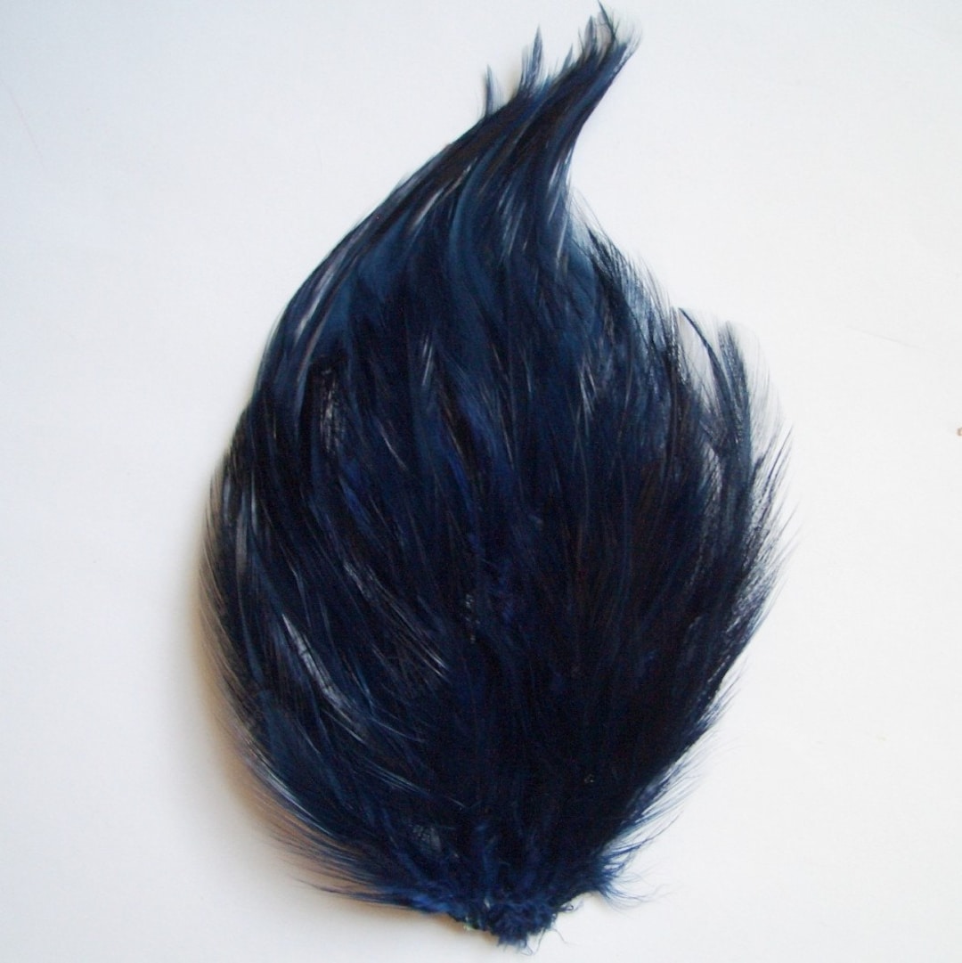 Navy Blue Hackle Feather Pad - Etsy