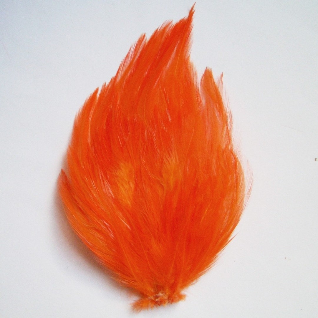 Set of 5 Feather Pads Feathers Orange Hackle Feather Pad - Etsy