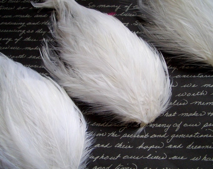 Set of 5 Feather Pads White Hackle Feather Pads - Etsy