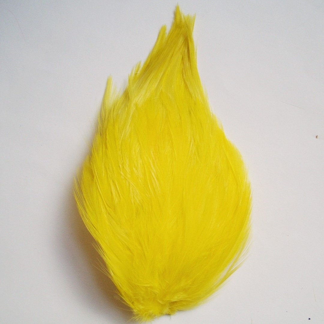 Set of 5 Yellow Hackle Feather Pads - Etsy