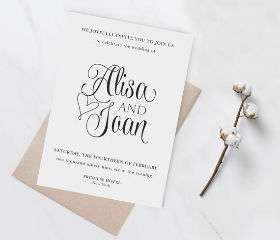 Calligraphy Wedding Invitation Stamp Custom Wedding Stamp | Etsy