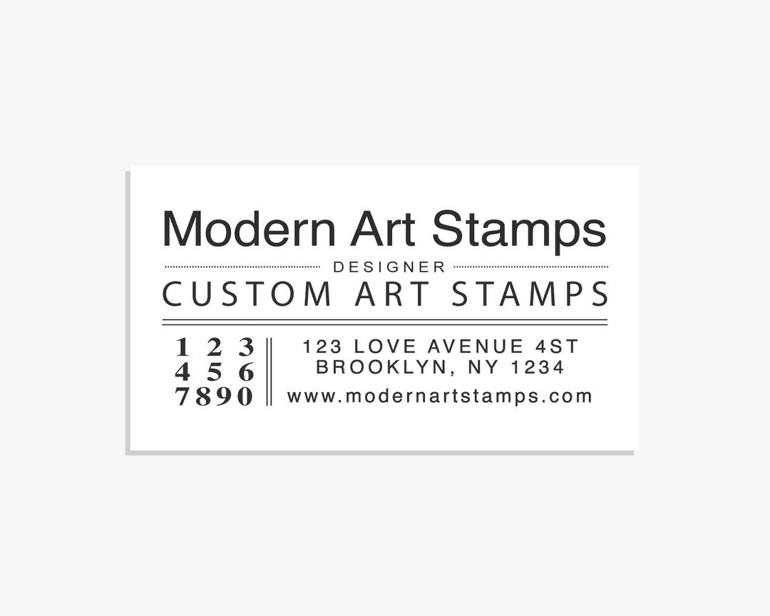 Business Card Stamp Custom Rubber Stamp Custom Stamp Personalized Stamp ...