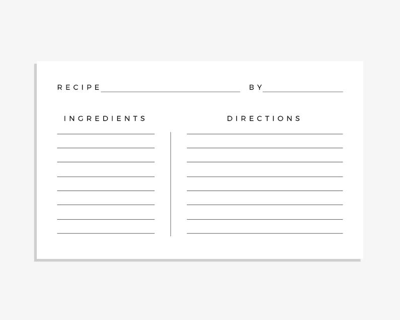 Recipe Card Stamp Rubber Stamp Craft Stamp DIY for 3 X 5 Cards - Etsy