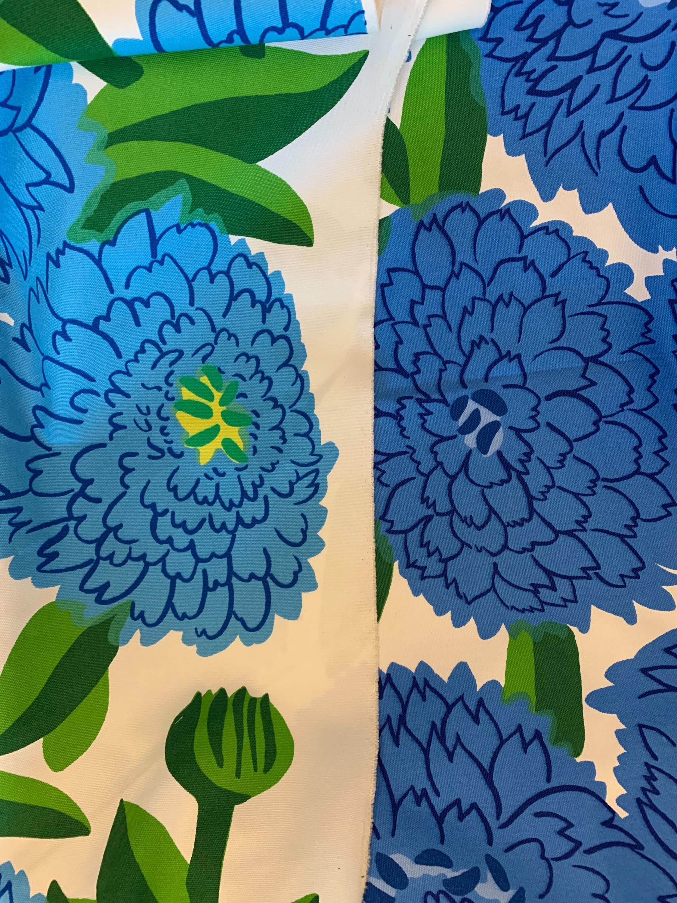 Marimekko Primavera Cotton Canvas Fabric: Light Blue Floral, 61"x39" - Etsy