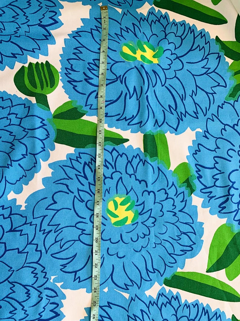 Marimekko "primavera" Rare Light Blue With Yellow Centers Collectible ...