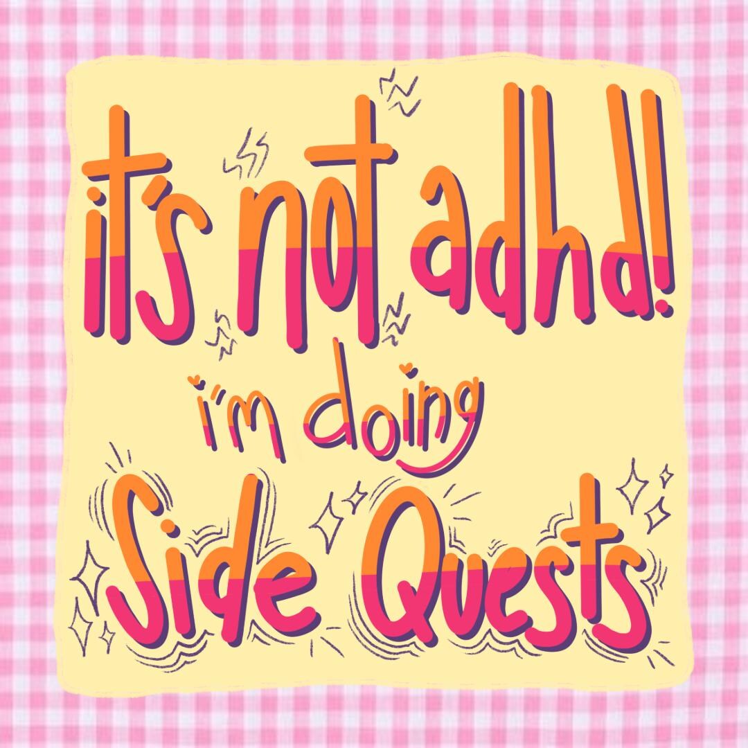 ADHD Side Quests Aesthetic Sticker - Etsy