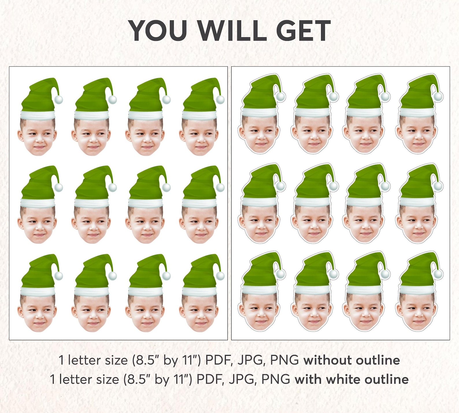 Custom Christmas Face Stickers Christmas Present Face Stickers Present ...