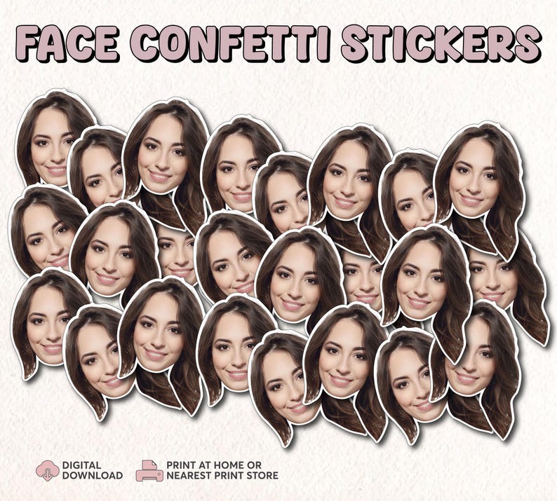 Personalized Face Confetti Table Scatter Photo Confetti Birthday Party ...