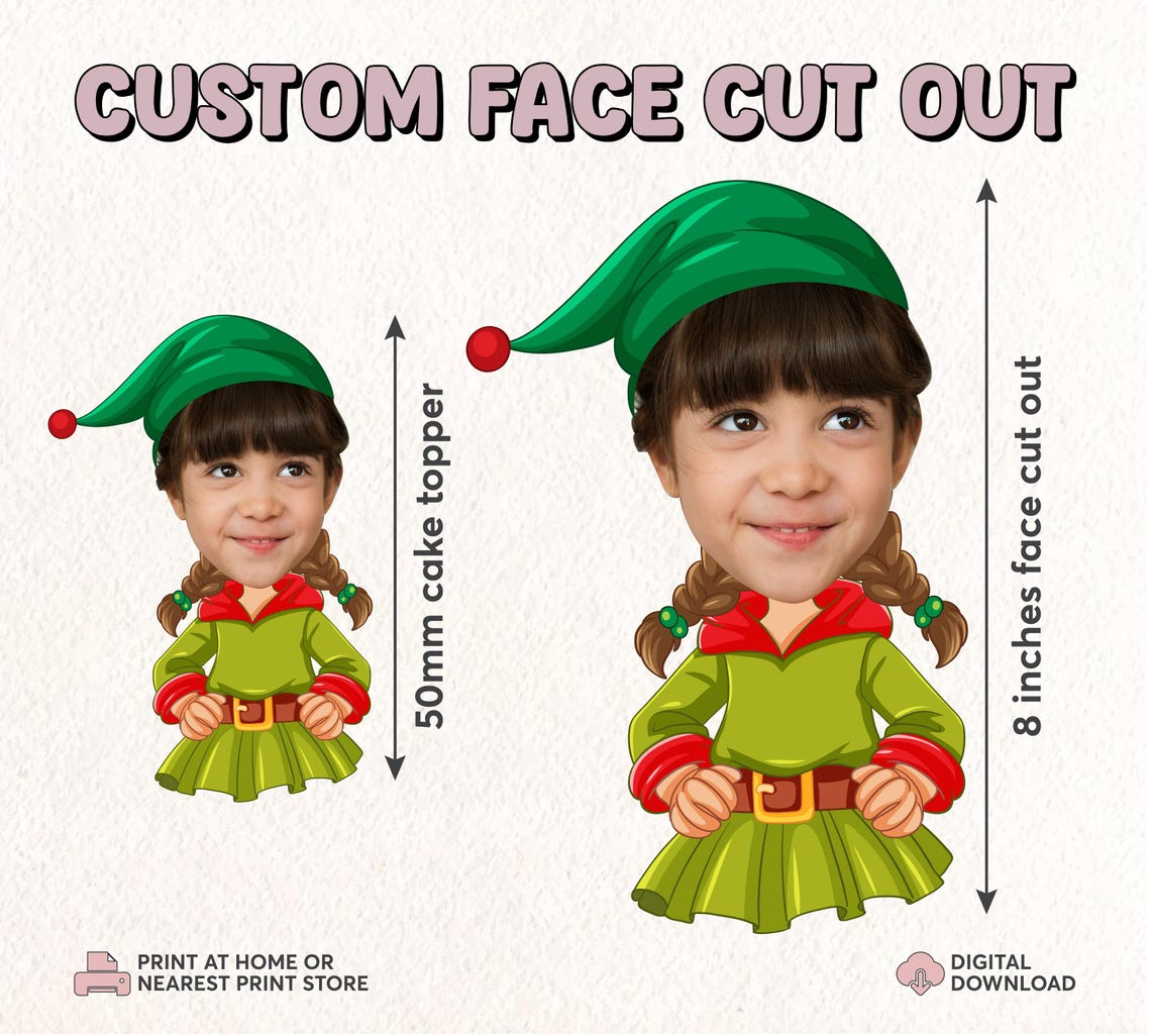 Christmas Photo Face Cut Out Christmas Craft Face on a Stick Christmas ...
