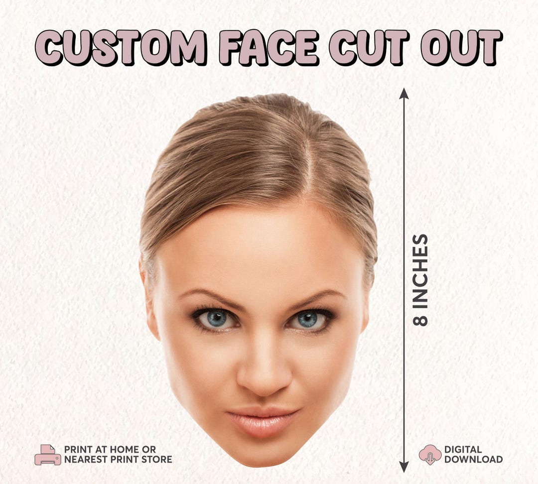 Funny Face Cut Out Bachelorette Party Face on a Stick Printable Prop ...