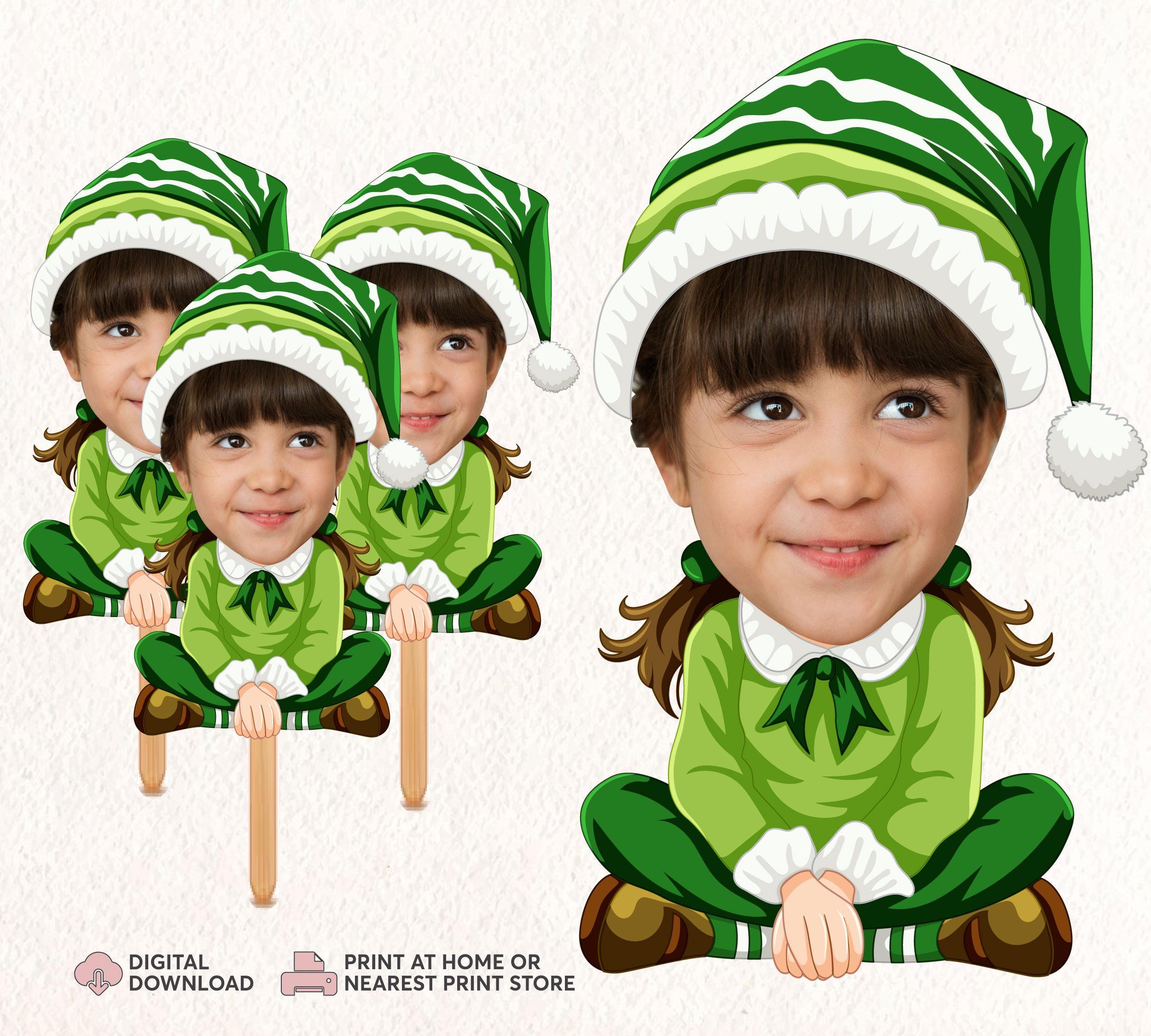 Christmas Photo Face Cut Out Elf Face Cut Out Christmas Faces Custom ...