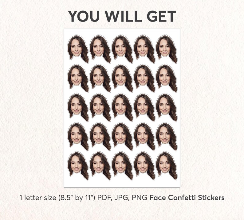 Personalized Face Confetti Table Scatter Photo Confetti Birthday Party ...