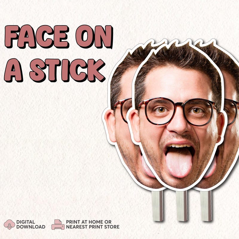 Photo Face on Stick - Etsy