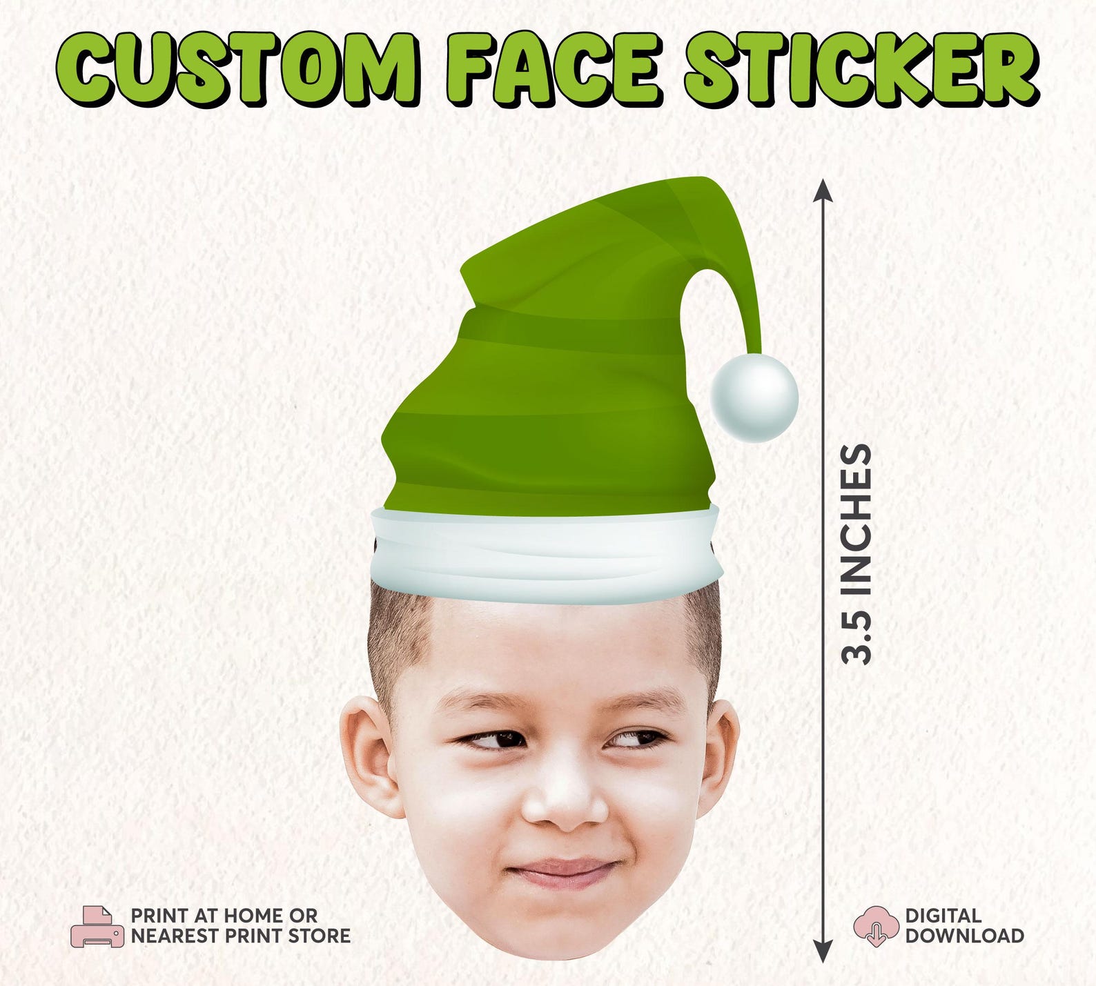 Custom Christmas Face Stickers Christmas Present Face Stickers Present ...
