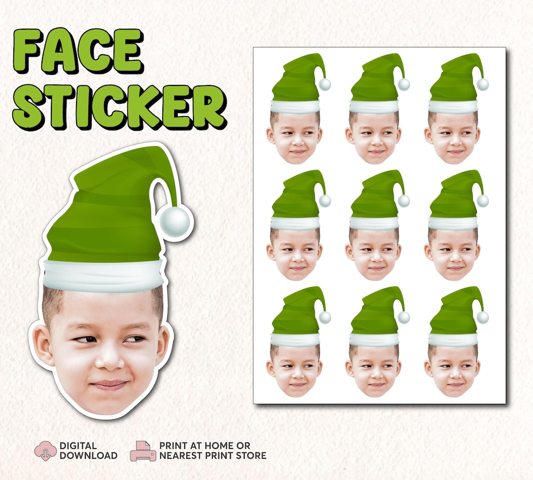 Custom Christmas Face Stickers Christmas Present Face Stickers Present ...