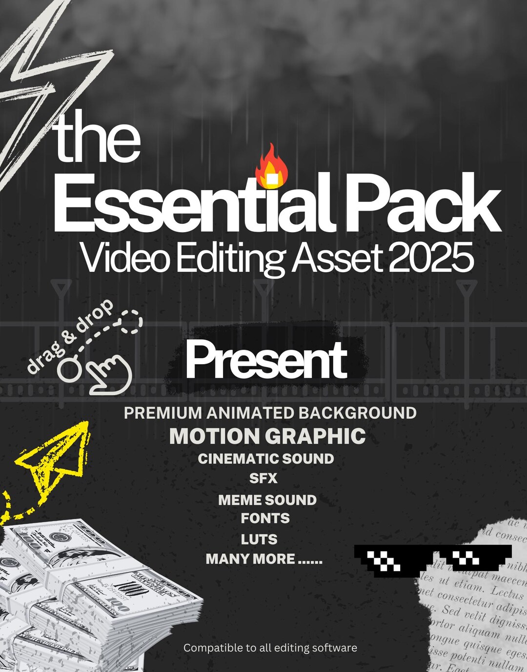 Essential Video Editing Asset 2025 Drag and Drop Asset FREE UPDATE - Etsy