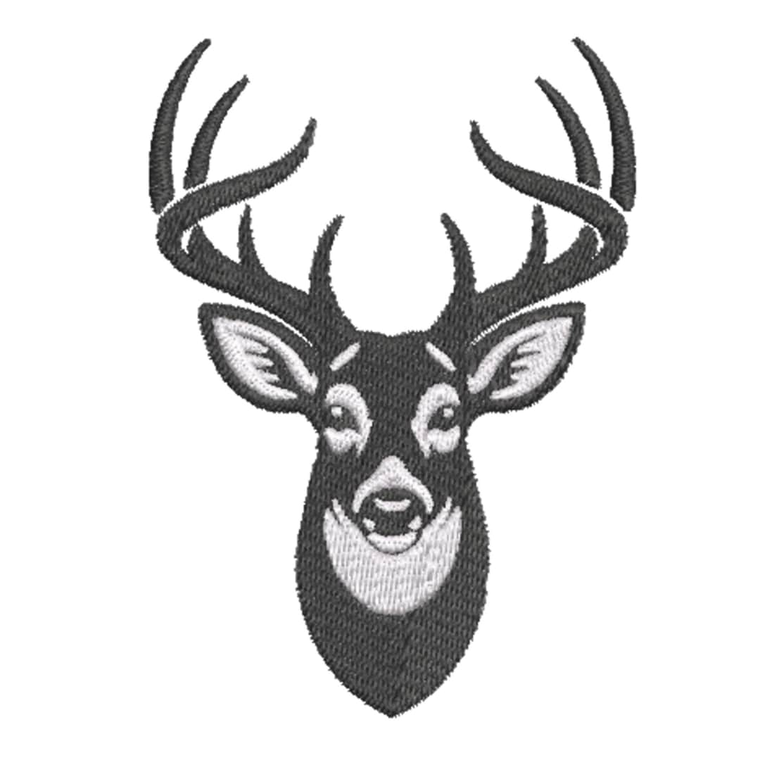 Big 10 Buck Embroidery Design | Whitetail Deer Head Machine Embroidery ...