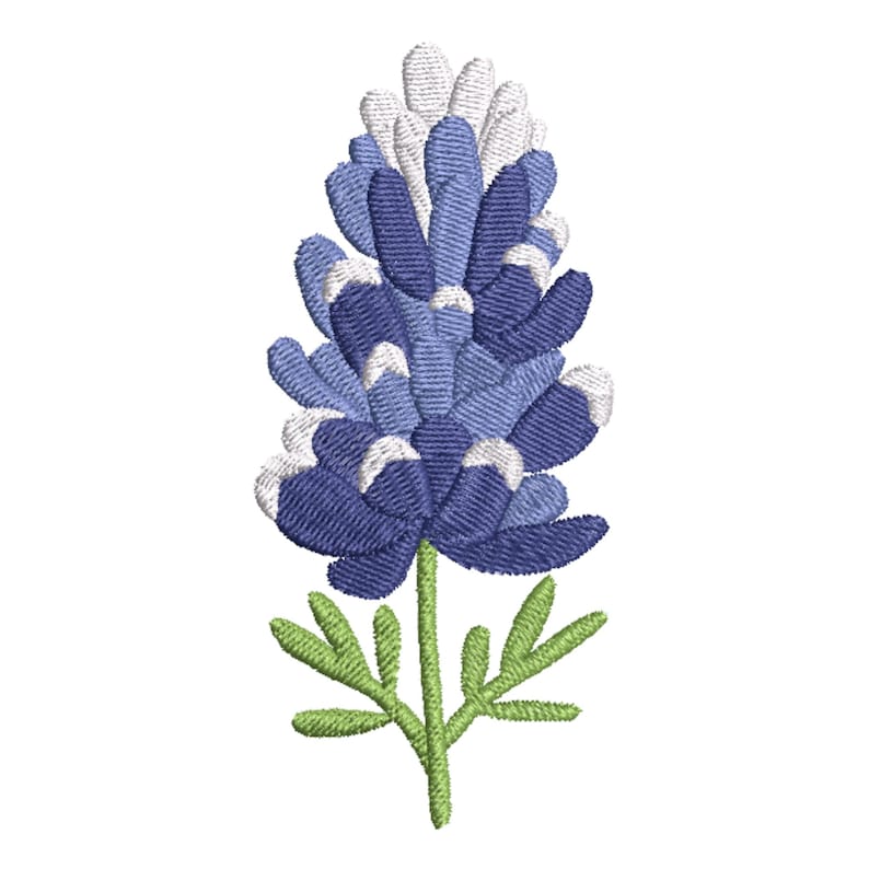 Bluebonnet Embroidery Design | Texas Wildflower Machine Embroidery ...